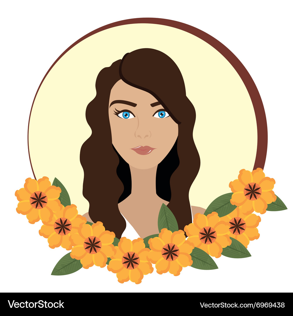 Woman face with flowers Royalty Free Vector Image