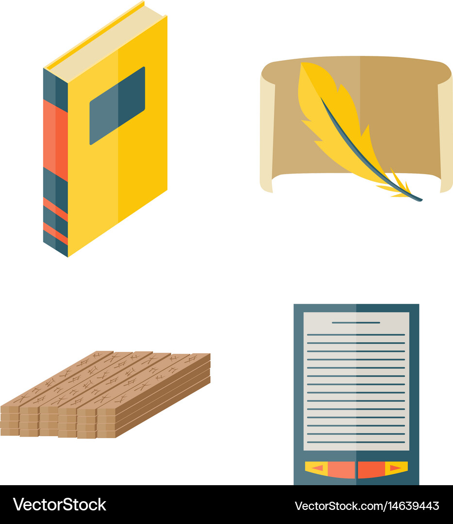 Books icons document magazine publication Vector Image