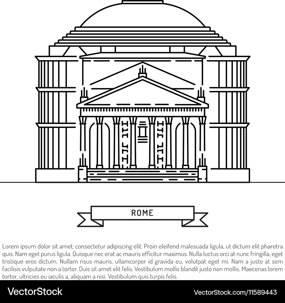 Building of rome Royalty Free Vector Image - VectorStock