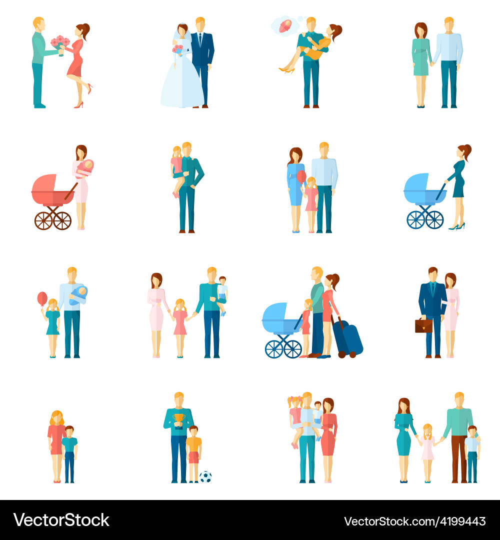 Family icons set Royalty Free Vector Image - VectorStock