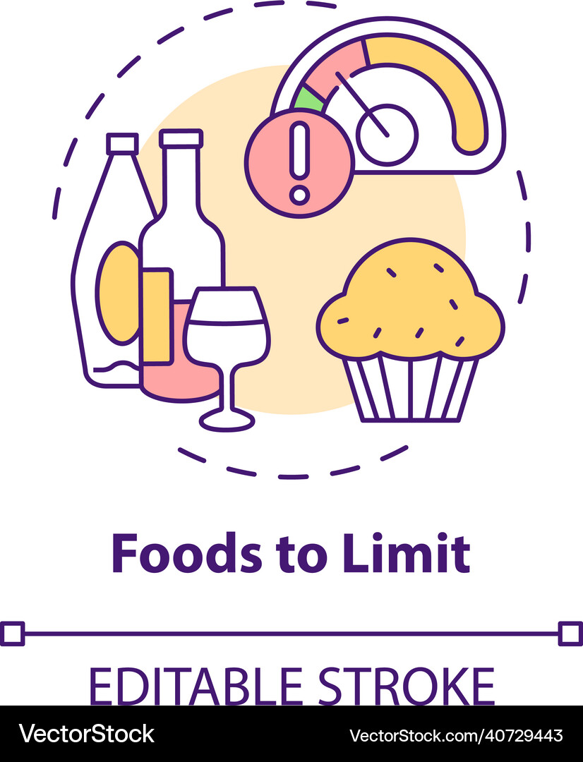 Foods to limit concept icon Royalty Free Vector Image