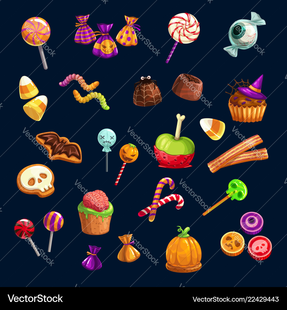 Halloween trick or treat candy sweets Royalty Free Vector
