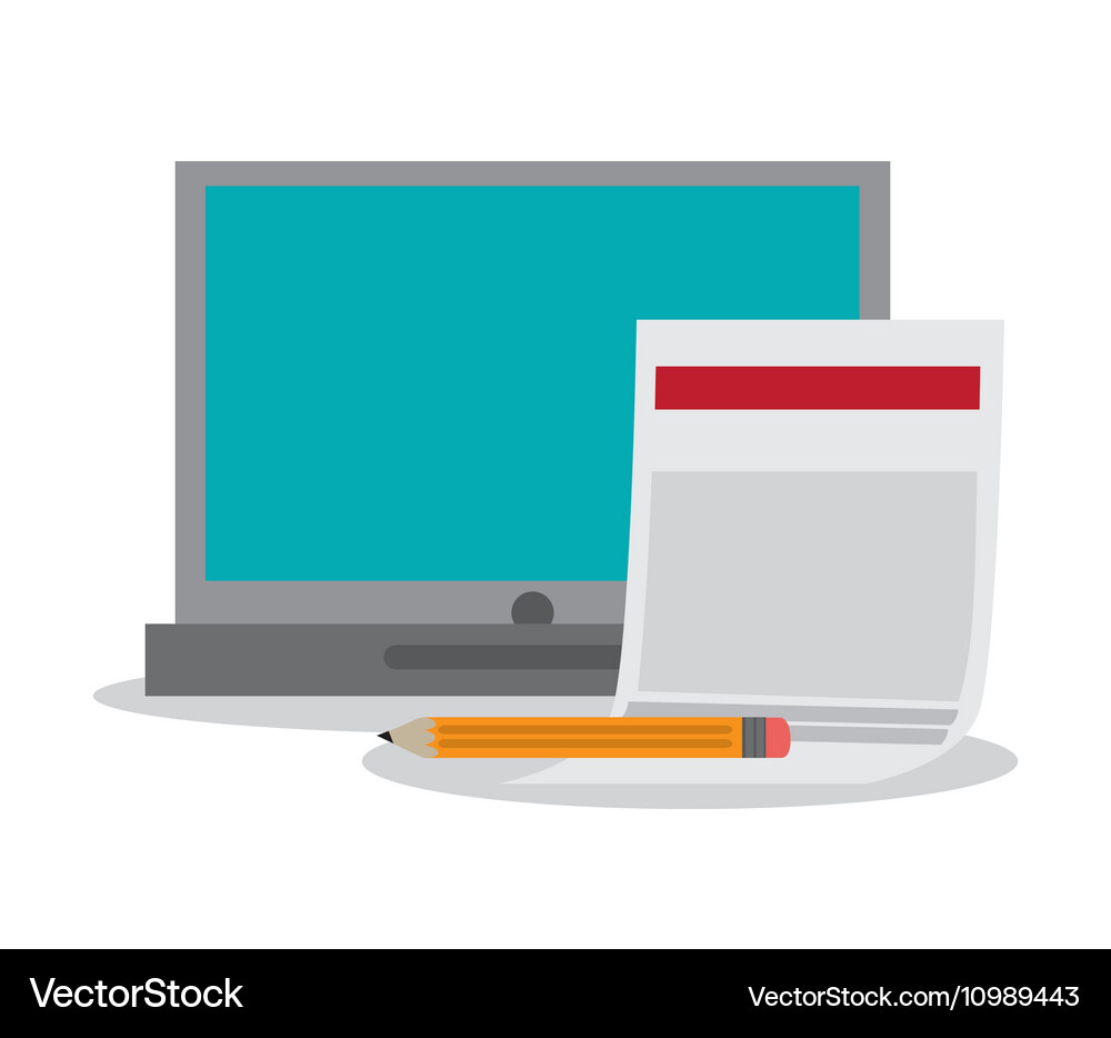 Laptop of office and work design Royalty Free Vector Image