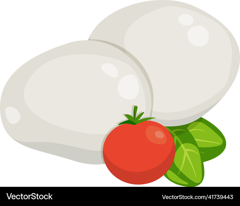 Mozzarella icon white italian cheese for snack Vector Image