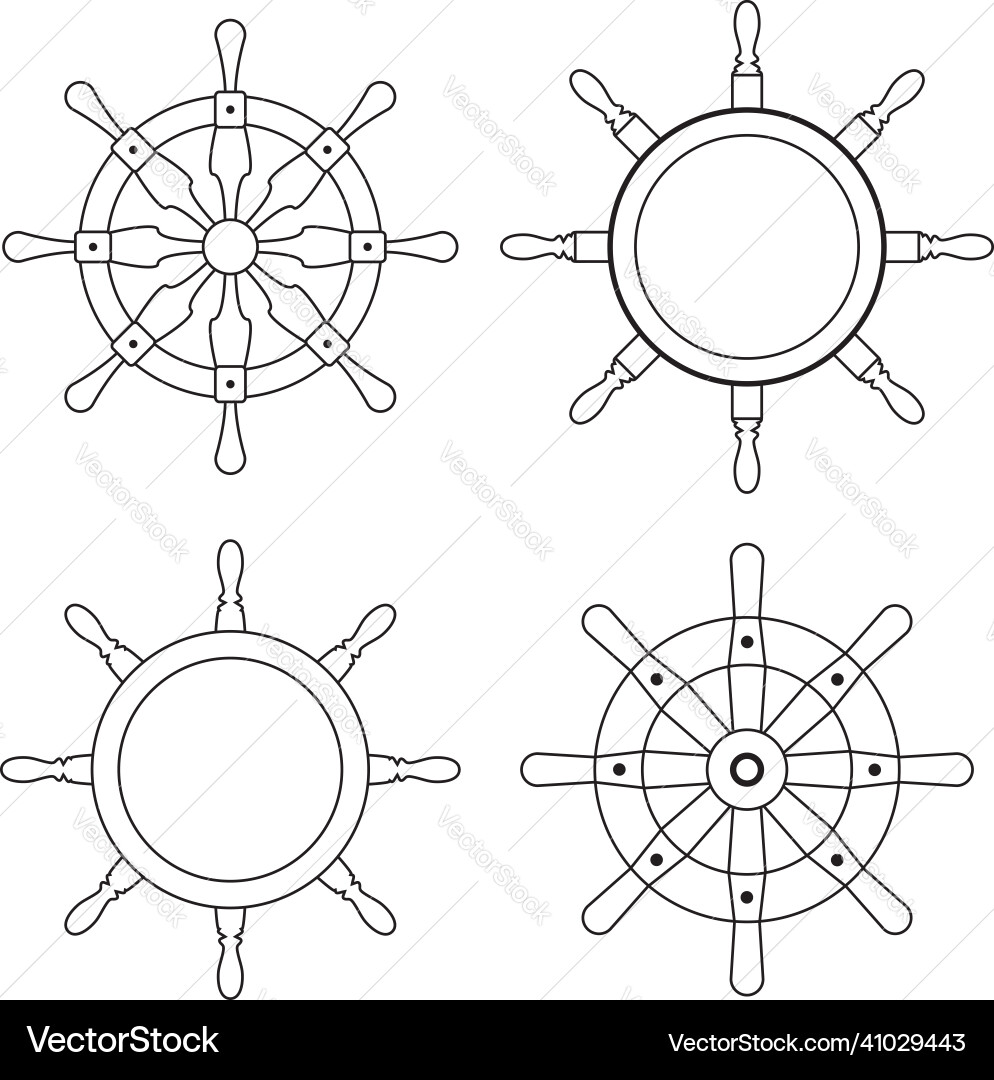 Outline of steering wheels Royalty Free Vector Image