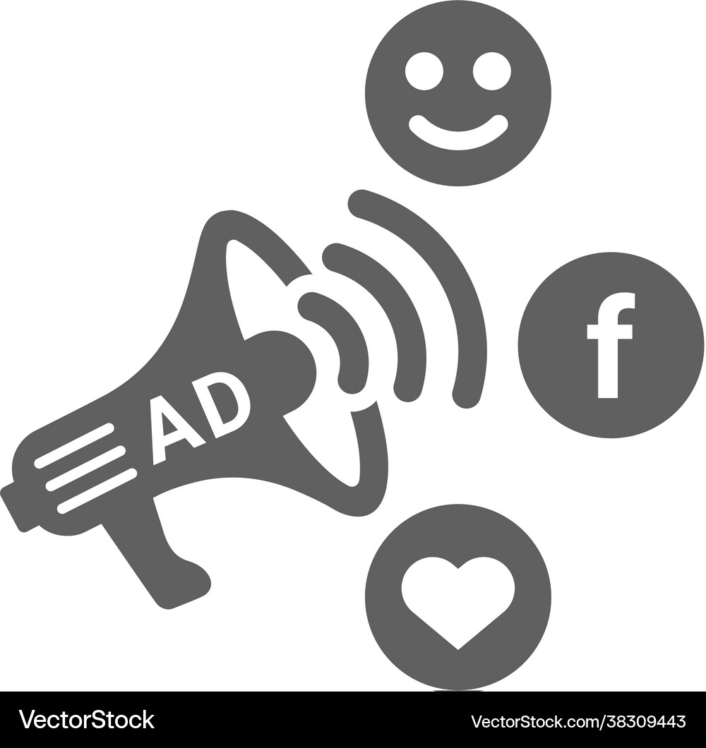 Promotion media social icon gray graphics Vector Image