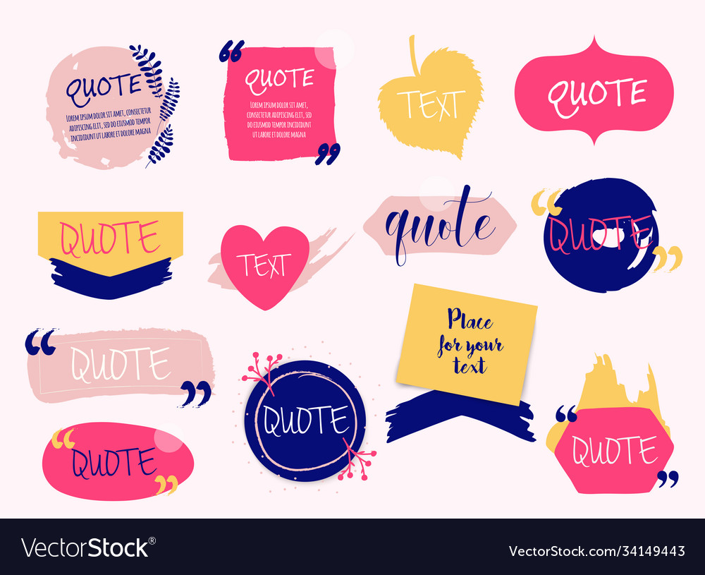 Quote blank template design elements circle Vector Image