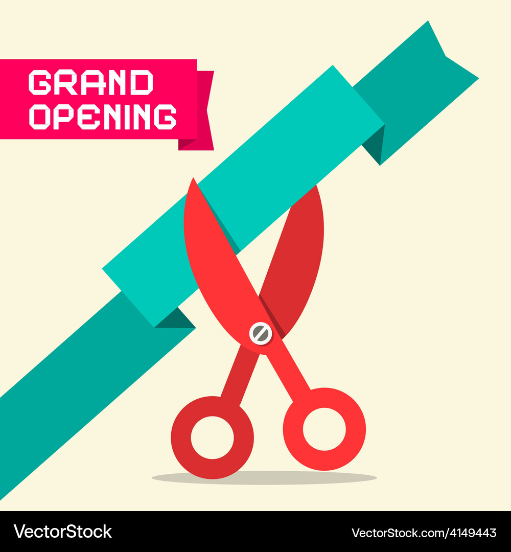 Retro Grand Opening Celebration Royalty Free Vector Image