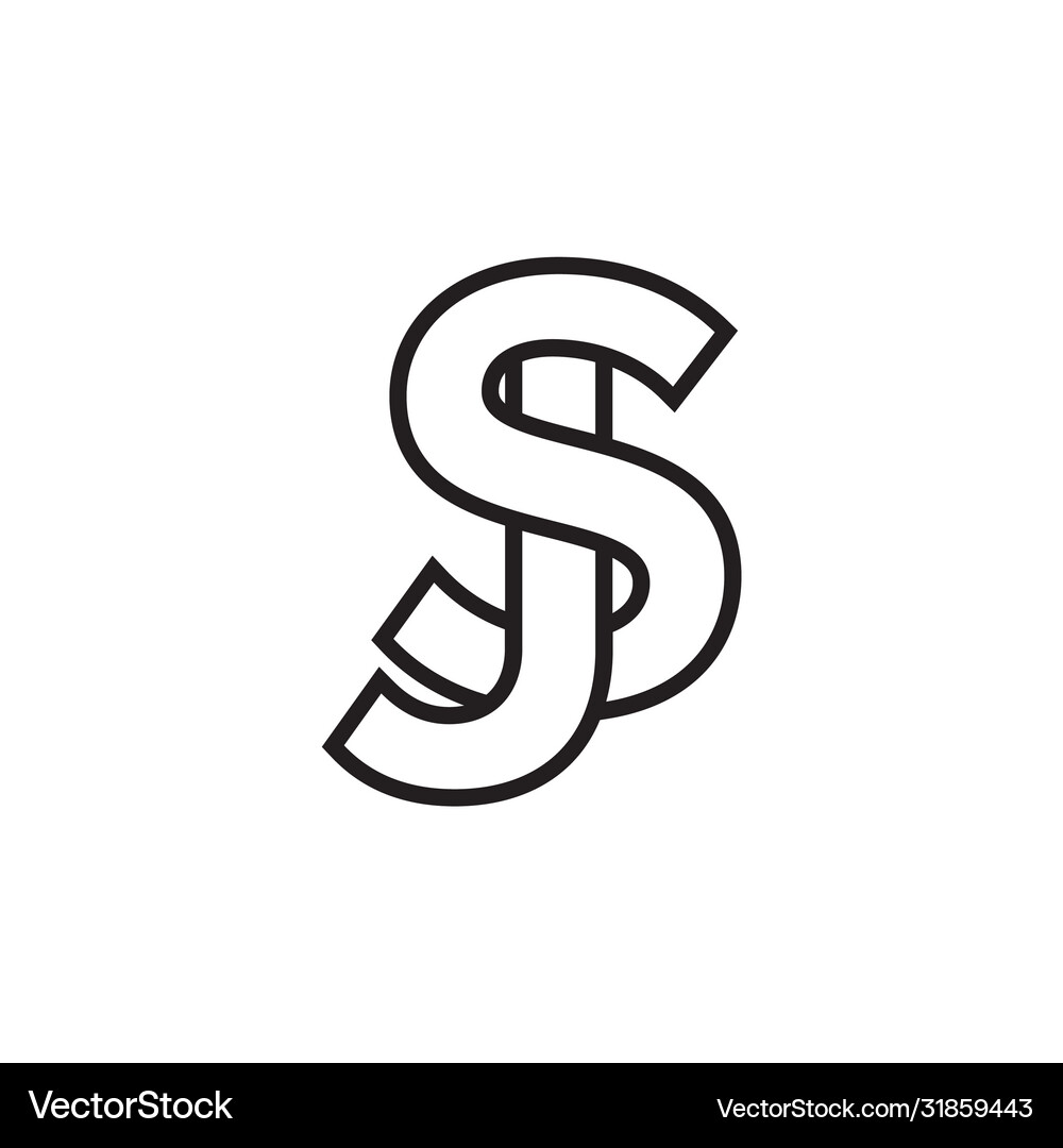 S j j letter line logo design Royalty Free Vector Image