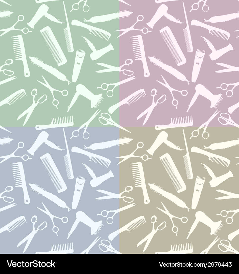 Seamless background with hairdressing salon Vector Image