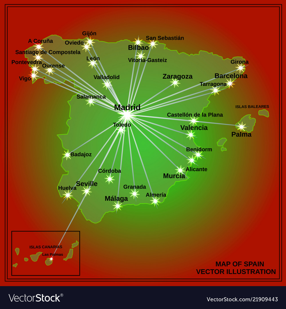 Spain map Royalty Free Vector Image - VectorStock