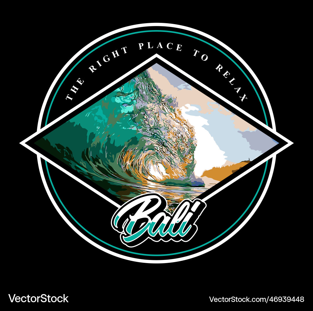 Bali island template for graphic design Royalty Free Vector