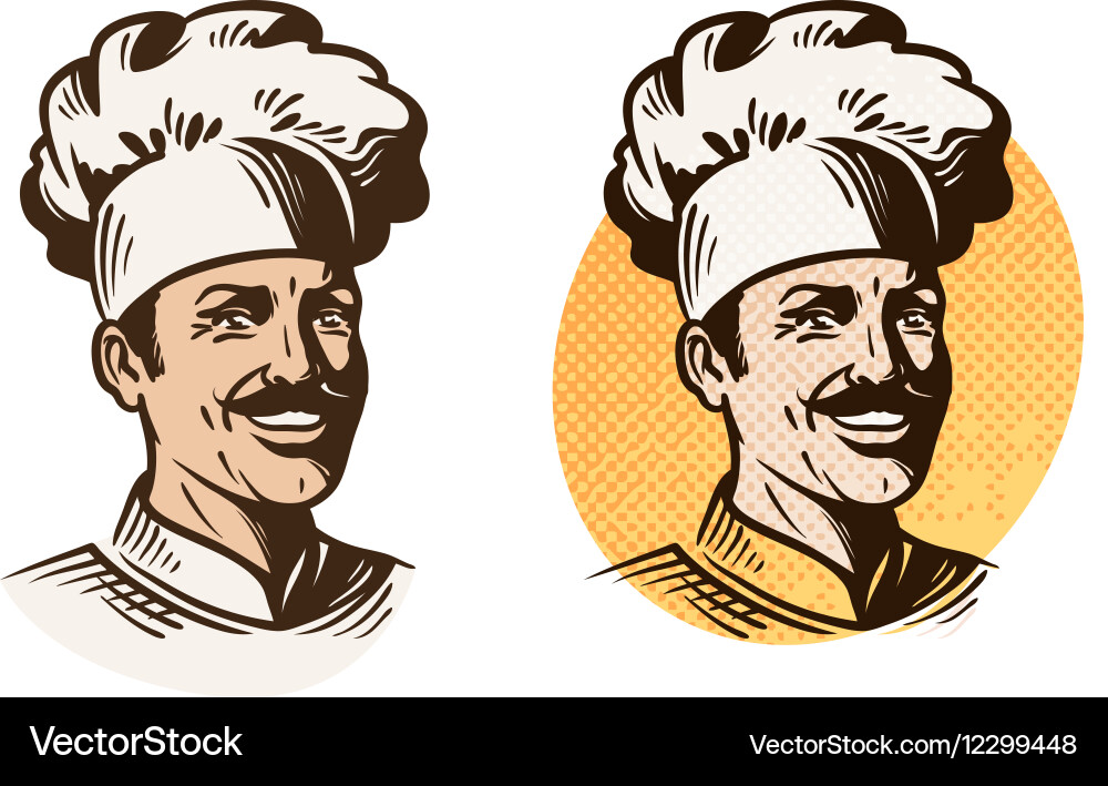 Chef baker cook symbol cooking restaurant Vector Image