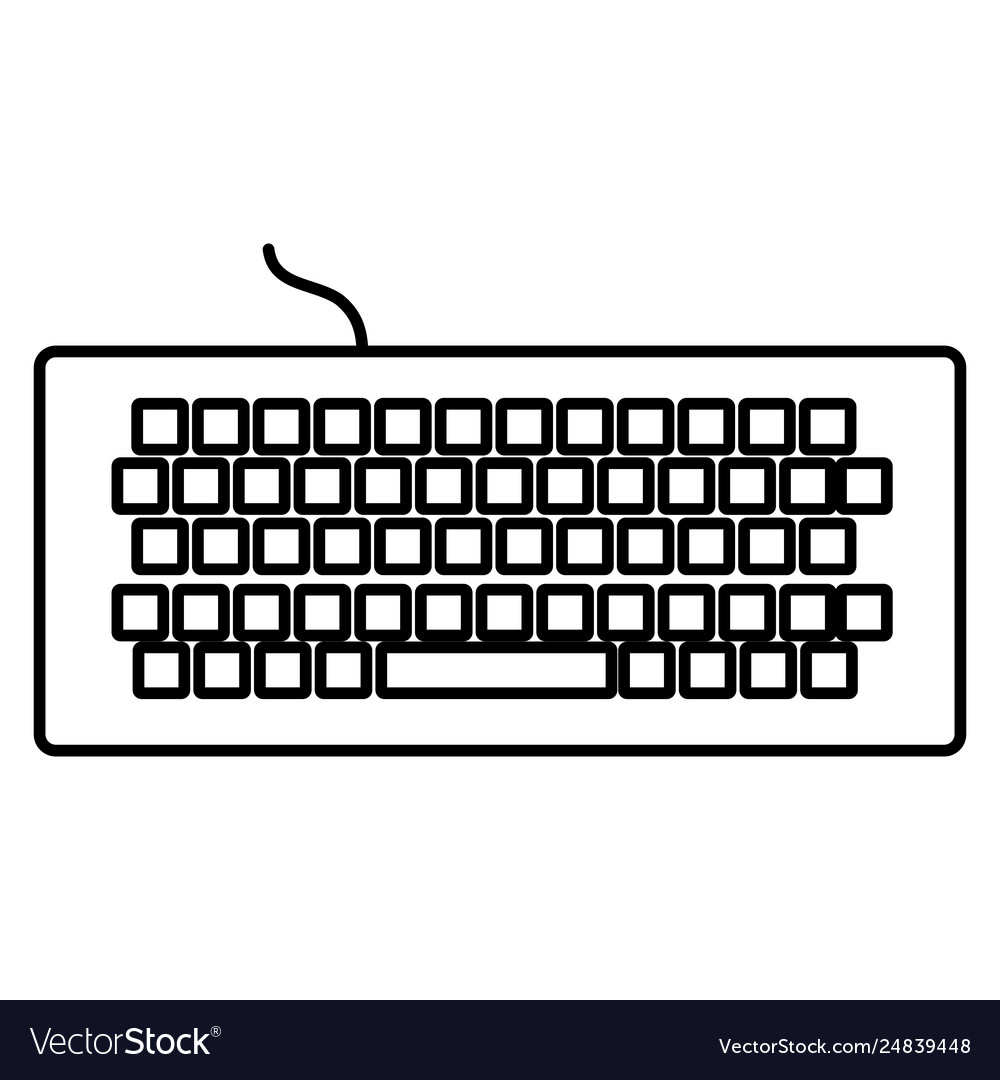 Computer keyboard isolated icon Royalty Free Vector Image