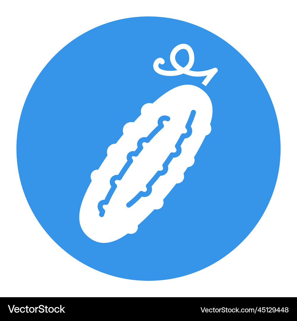 Cucumber isolated glyph icon vegetable sign Vector Image