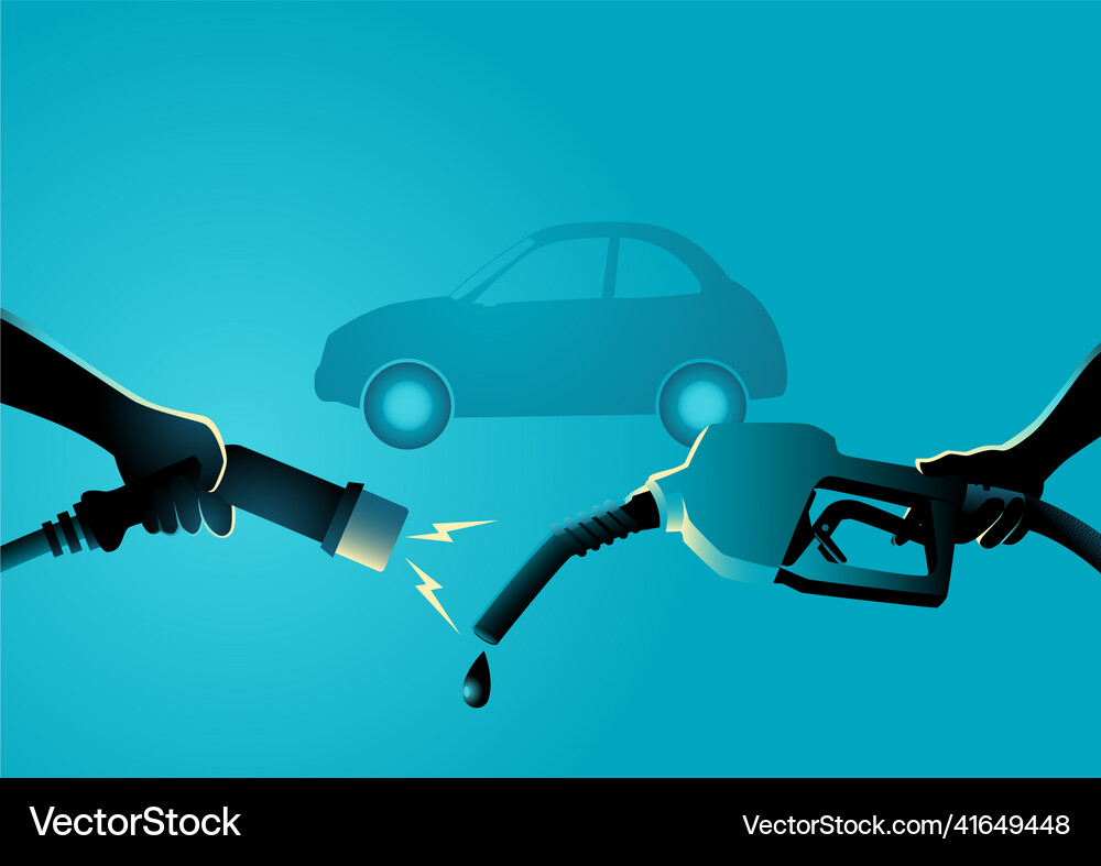 Electric versus fossil energy Royalty Free Vector Image
