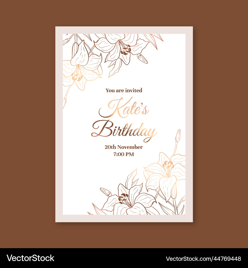 Elegant birthday invitation template design Vector Image