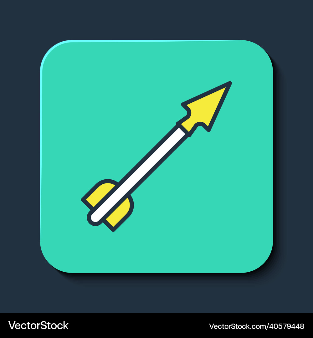 Filled outline medieval arrow icon isolated Vector Image
