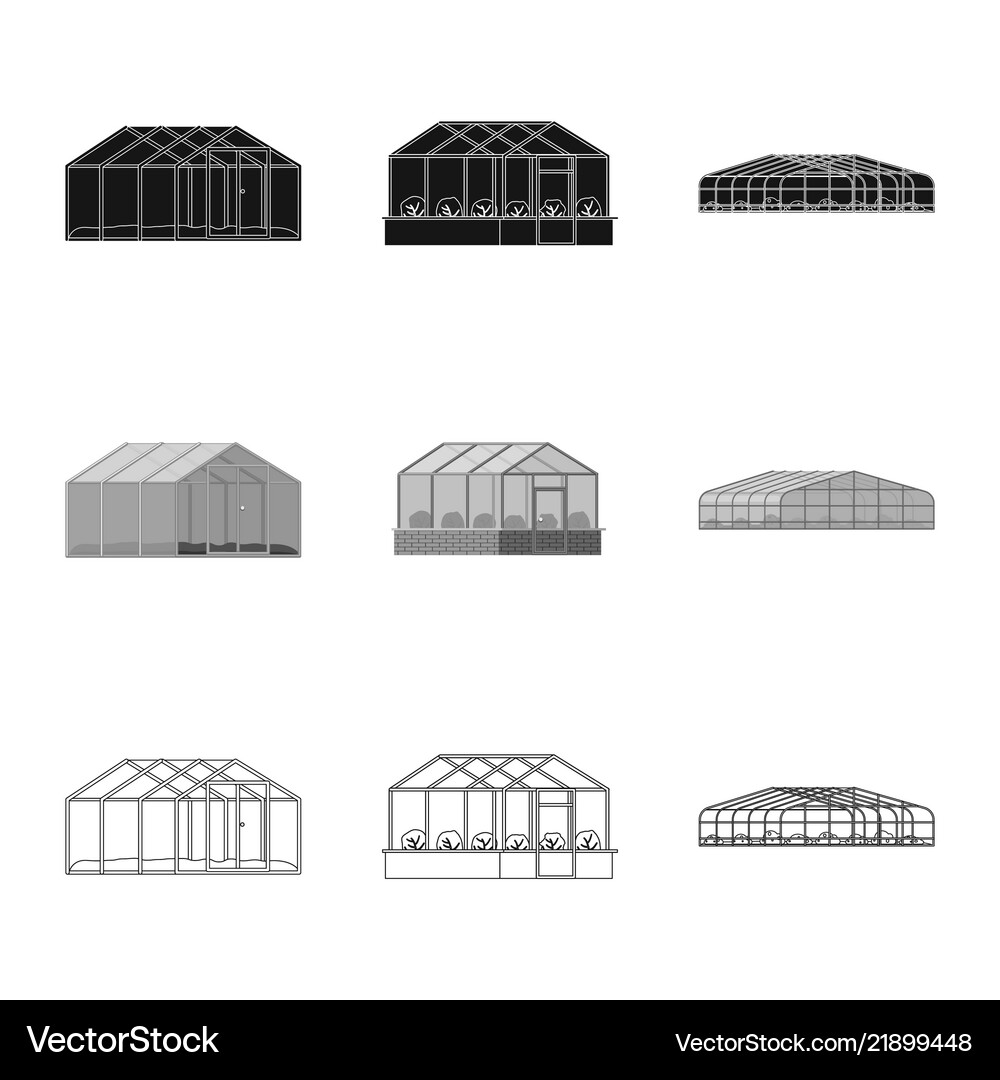 Greenhouse and plant icon Royalty Free Vector Image