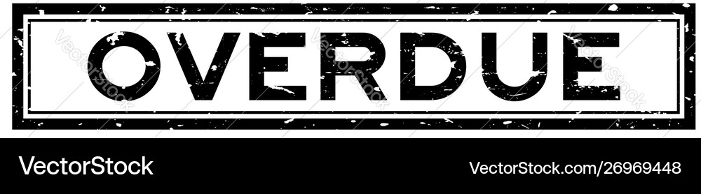 Grunge black overdue word square rubber seal Vector Image