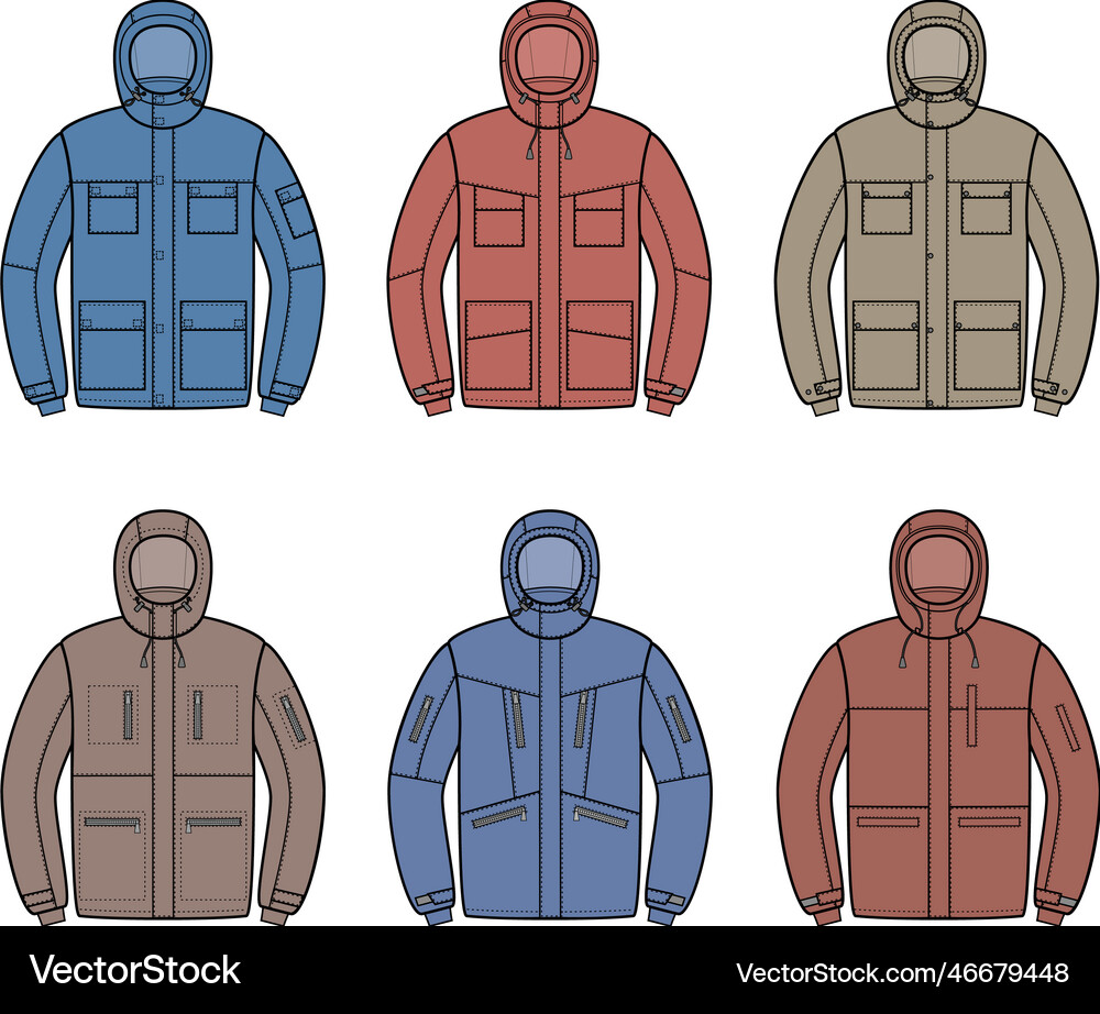 Mens winter work down jacket fashion cad Vector Image