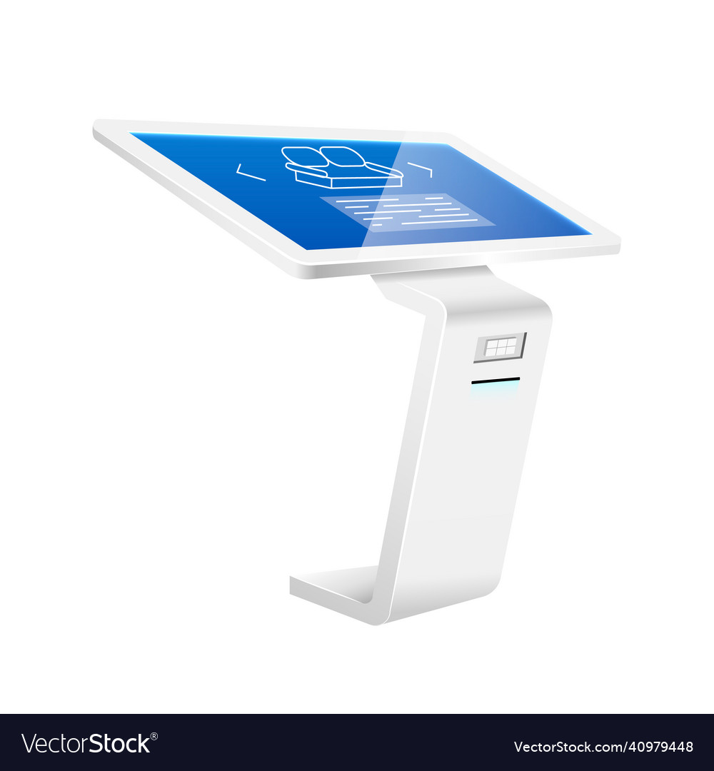 Product promotion kiosk realistic interactive Vector Image