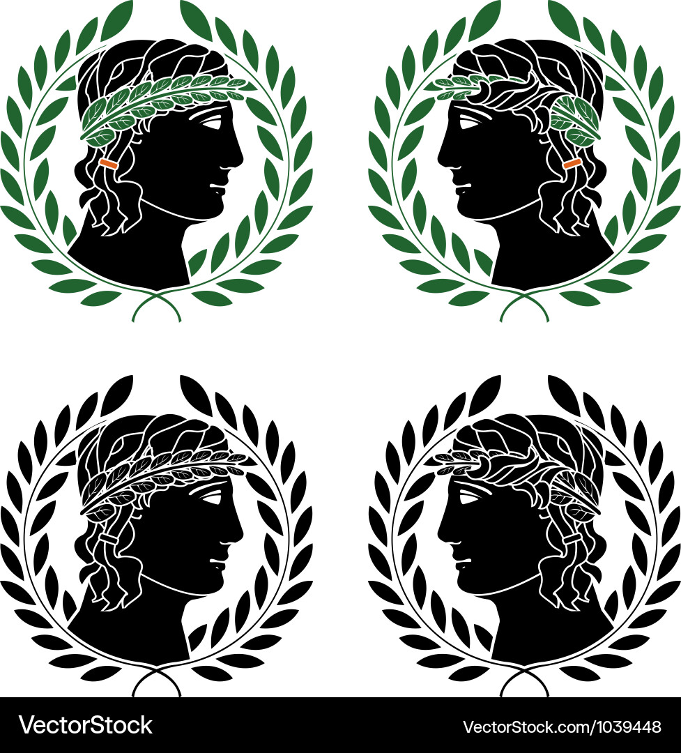 Profile of greek men Royalty Free Vector Image