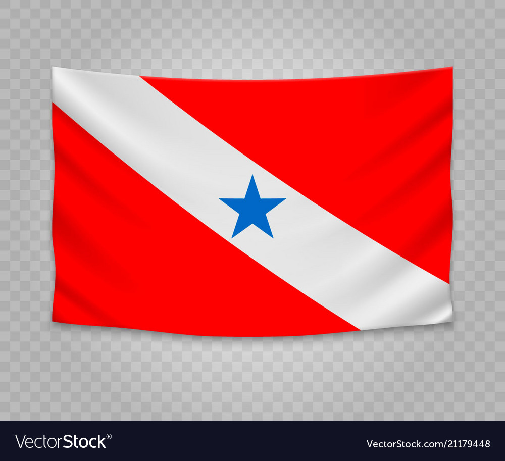 Realistic hanging flag Royalty Free Vector Image