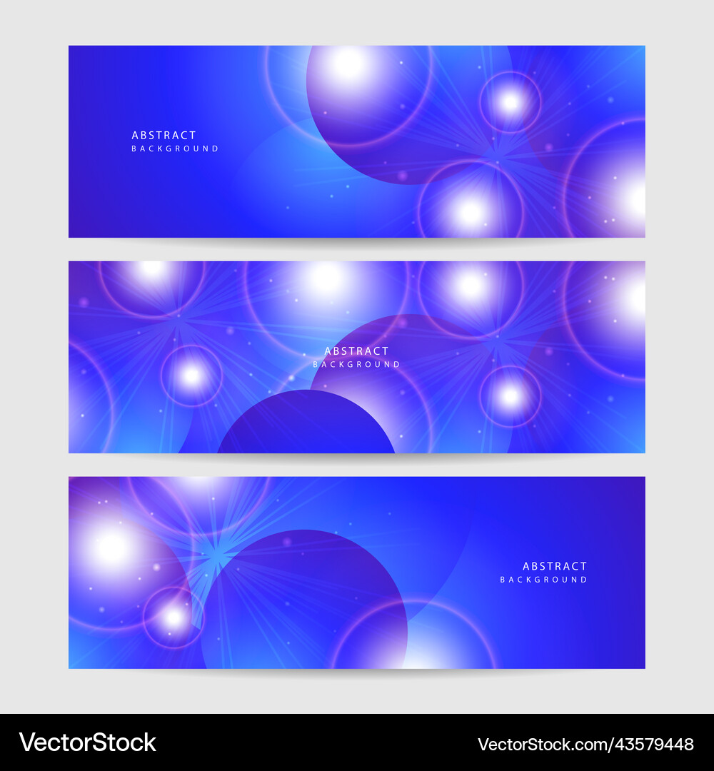 Set of modern abstract dark blue banner Royalty Free Vector