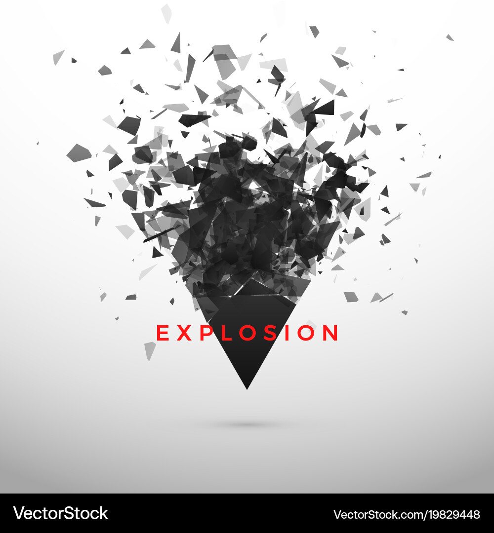 Shatter and destruction dark triangle abstract Vector Image