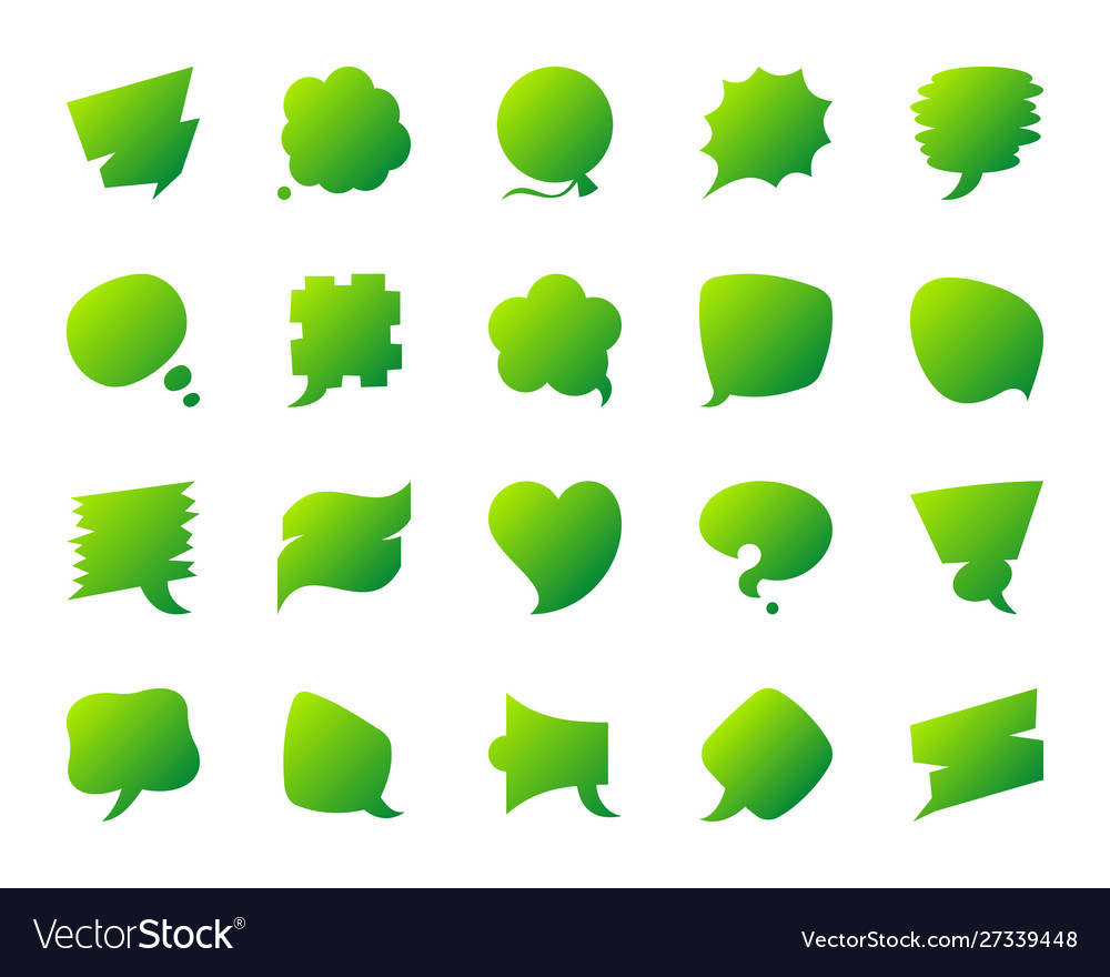 Speech bubble simple gradient icons set Royalty Free Vector Speech bubble simple gradient icons set Royalty Free Vector