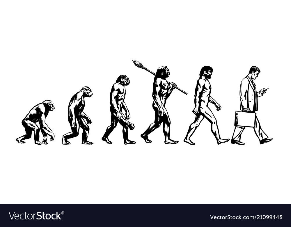 Theory evolution man Royalty Free Vector Image