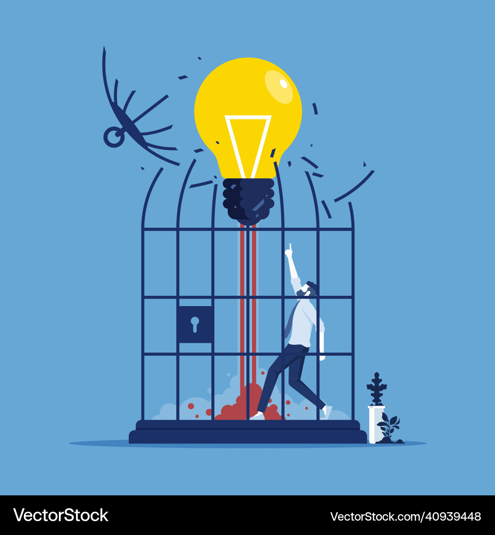 Unleash creativity or unlock business idea concept