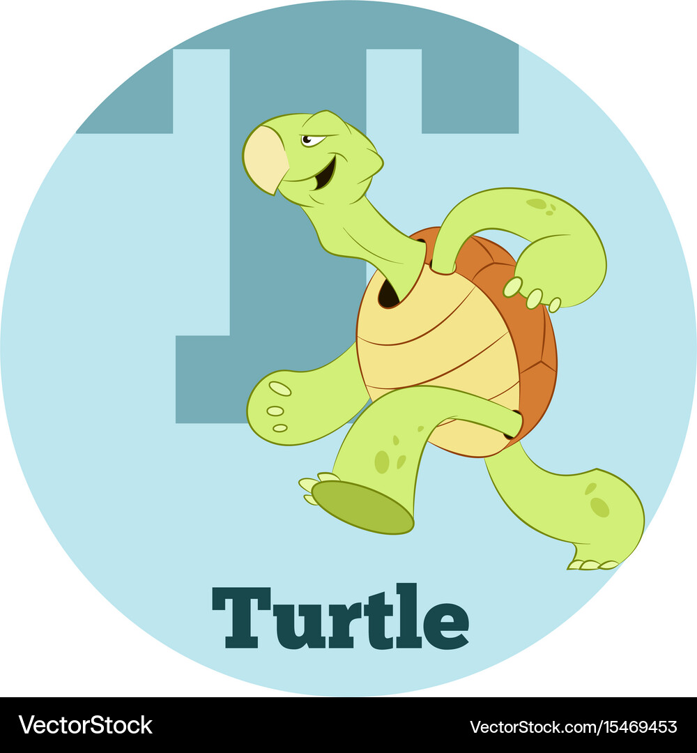 Abc cartoon turtle2 Royalty Free Vector Image - VectorStock