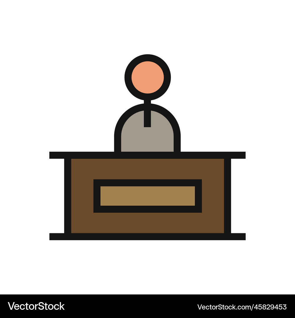 Boss line icon isolated on white background black Vector Image