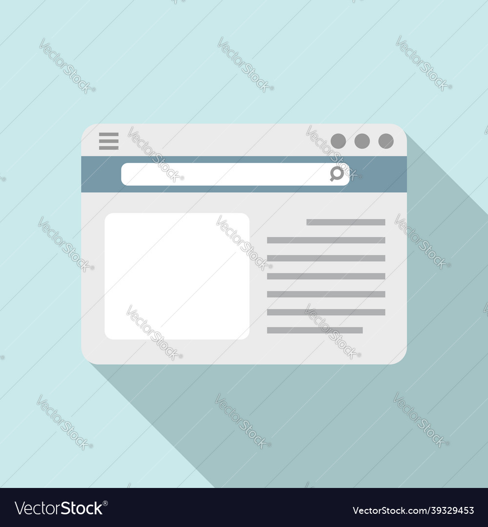 Browser dialog icon flat web screen Royalty Free Vector