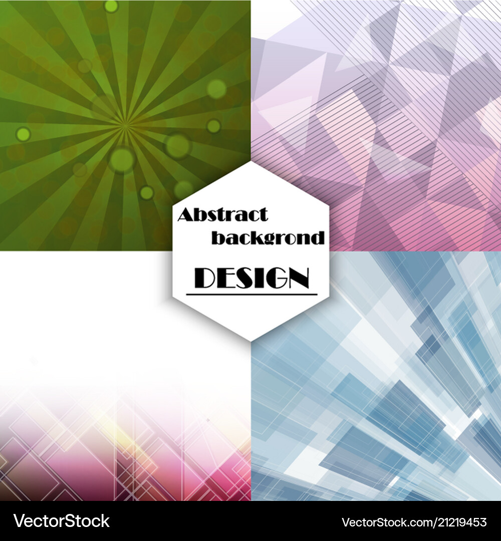 Collection of abstract multicolored backgrounds Vector Image
