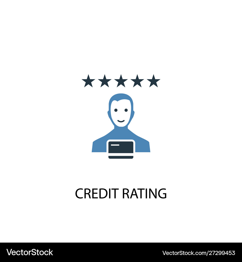 Credit rating concept 2 colored icon simple blue Vector Image