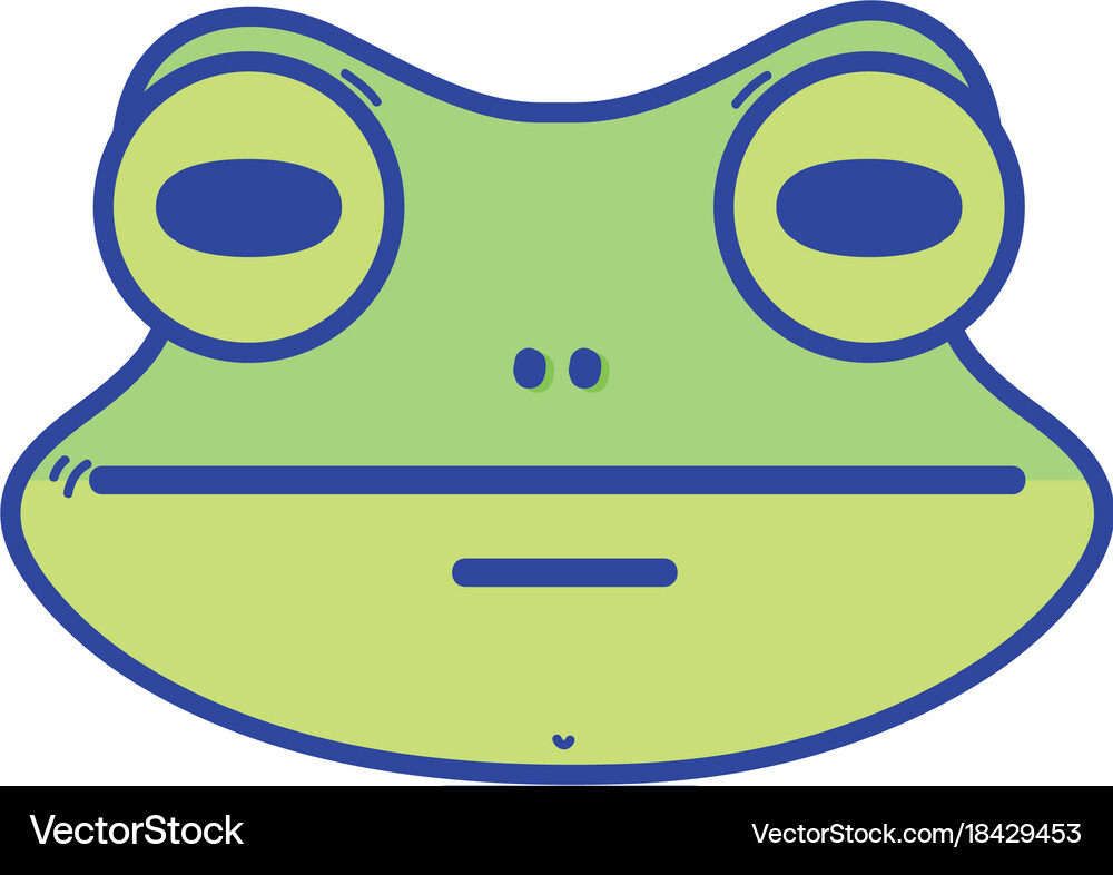 Cute frog head wild animal Royalty Free Vector Image