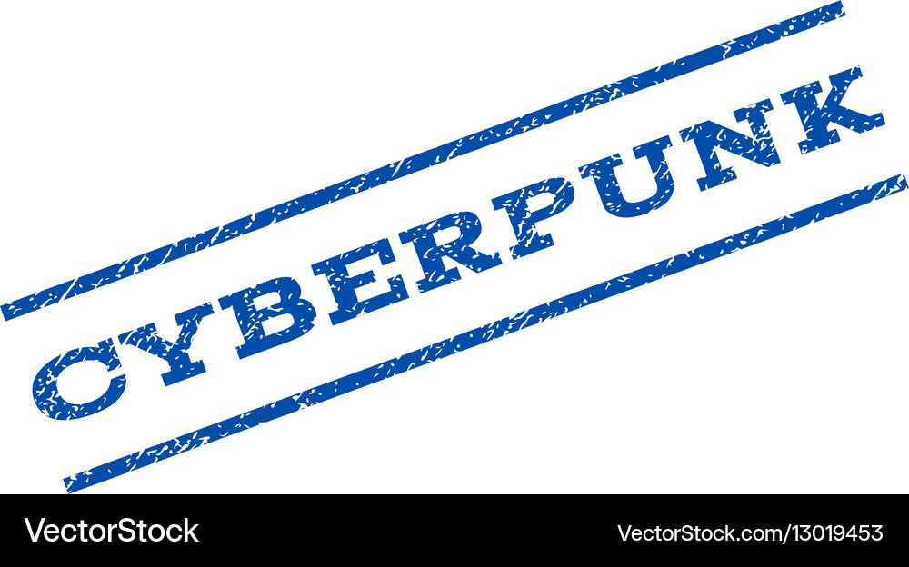 Cyberpunk watermark stamp Royalty Free Vector Image