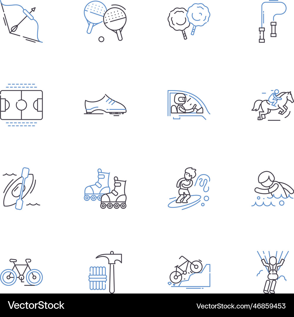Ensemble line icons collection group collective Vector Image