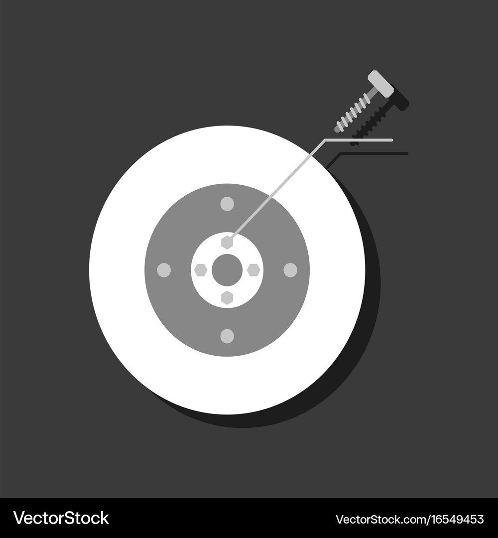 Flat icon design collection wheel and screw Vector Image