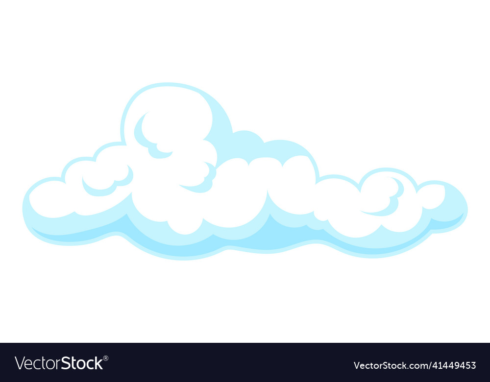 Fluffy cloud cartoon curly soft weather icon Vector Image