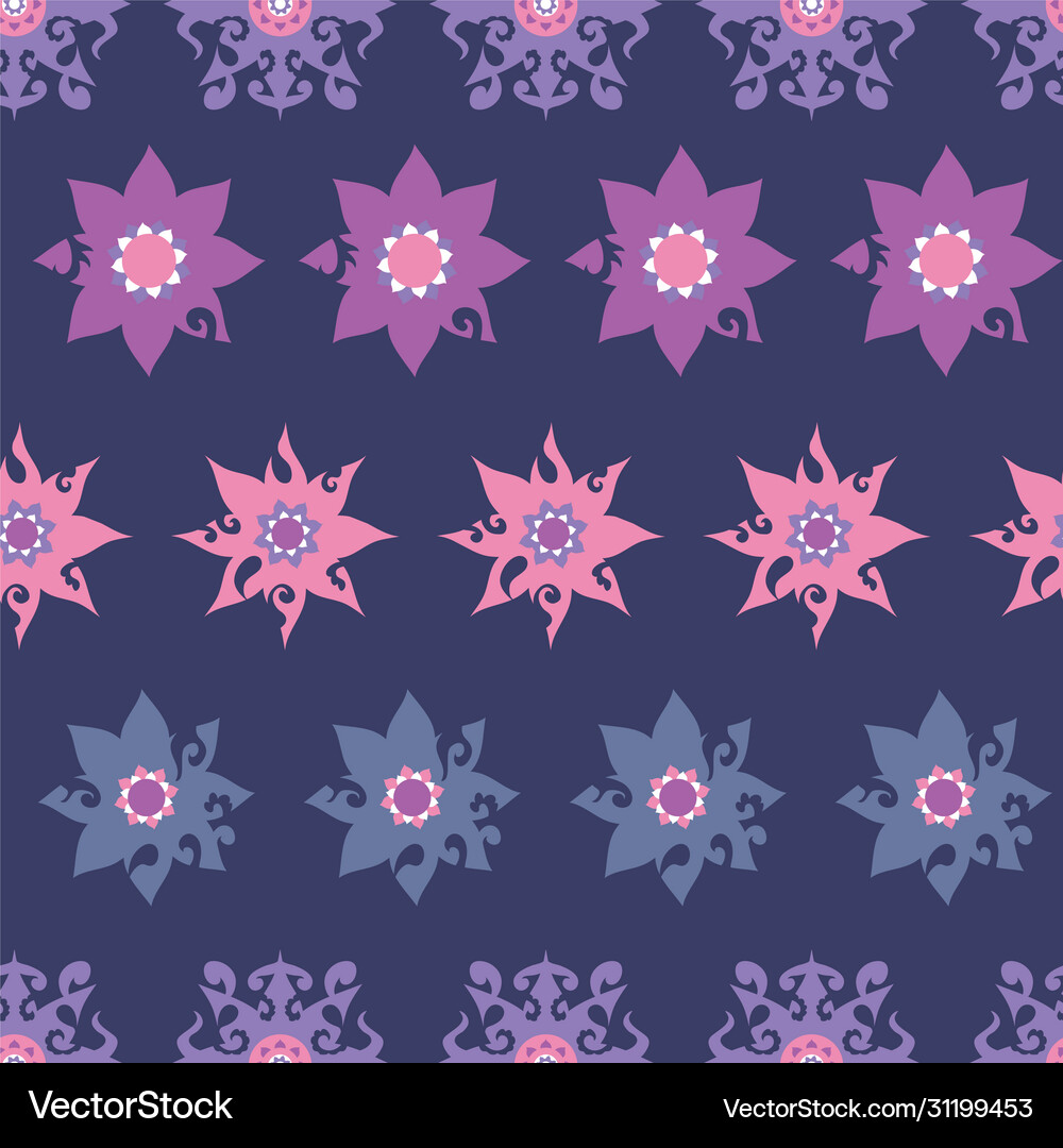 Ornate floral kaleidoscope tile repeat Royalty Free Vector