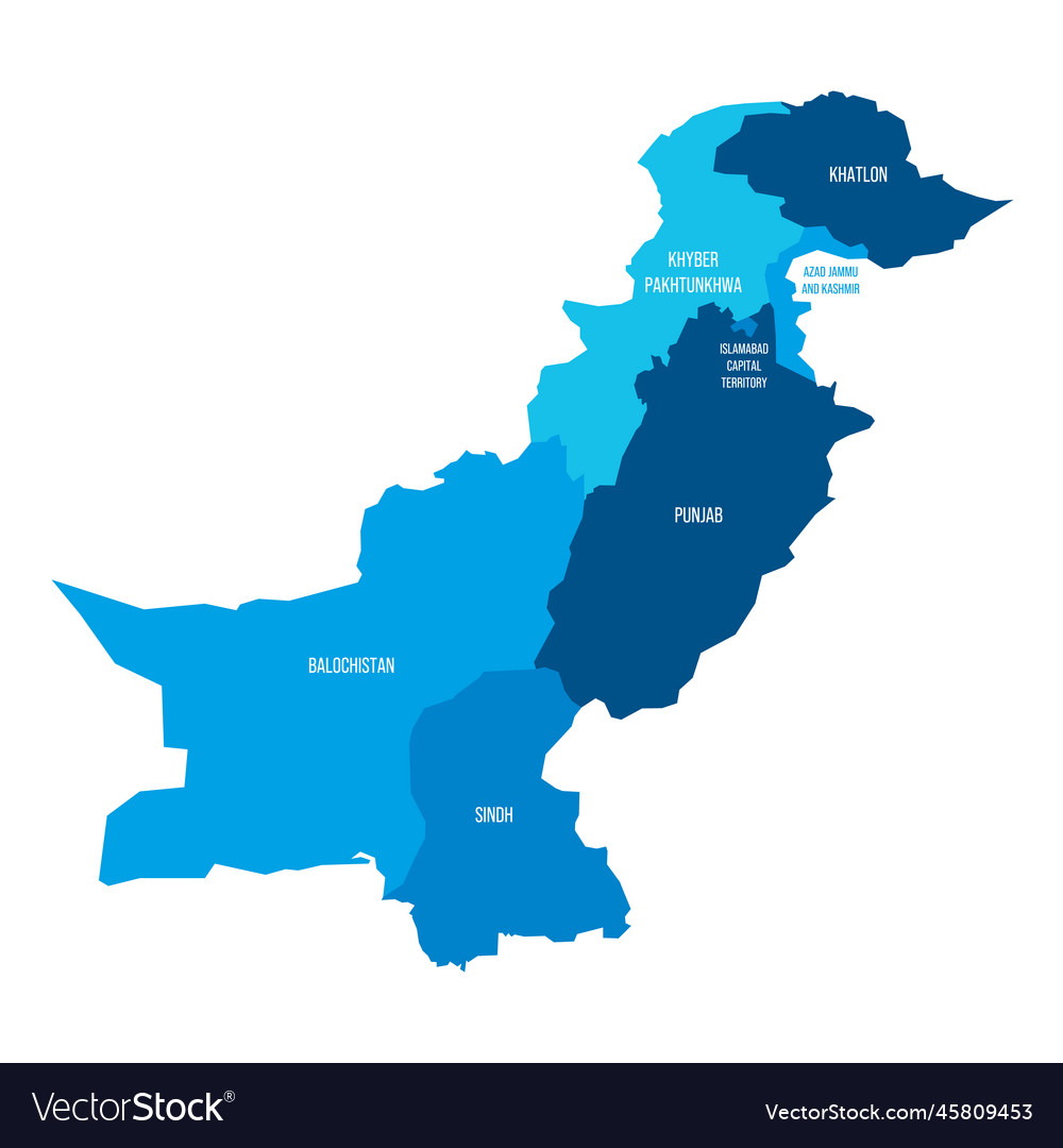 Pakistan political map of administrative divisions