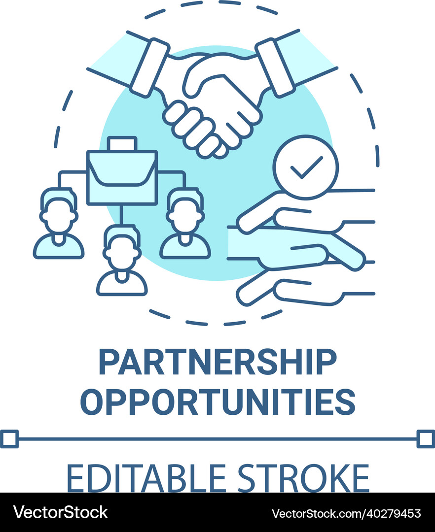 Partnership opportunities blue concept icon Vector Image