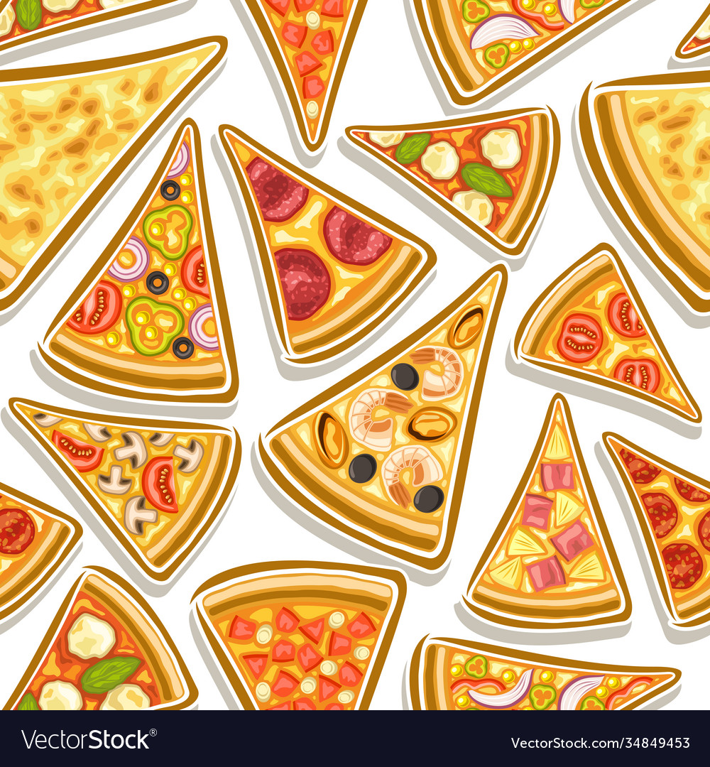 Pizza seamless pattern Royalty Free Vector Image
