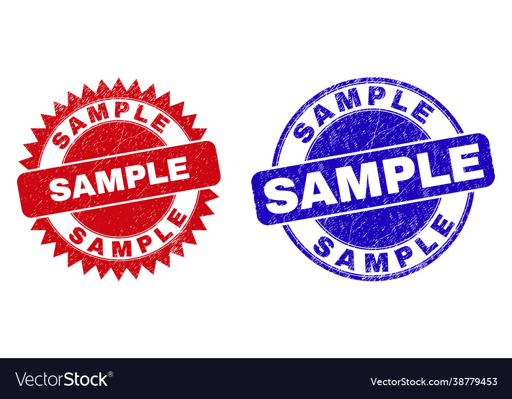 Sample round and rosette watermarks with corroded Vector Image