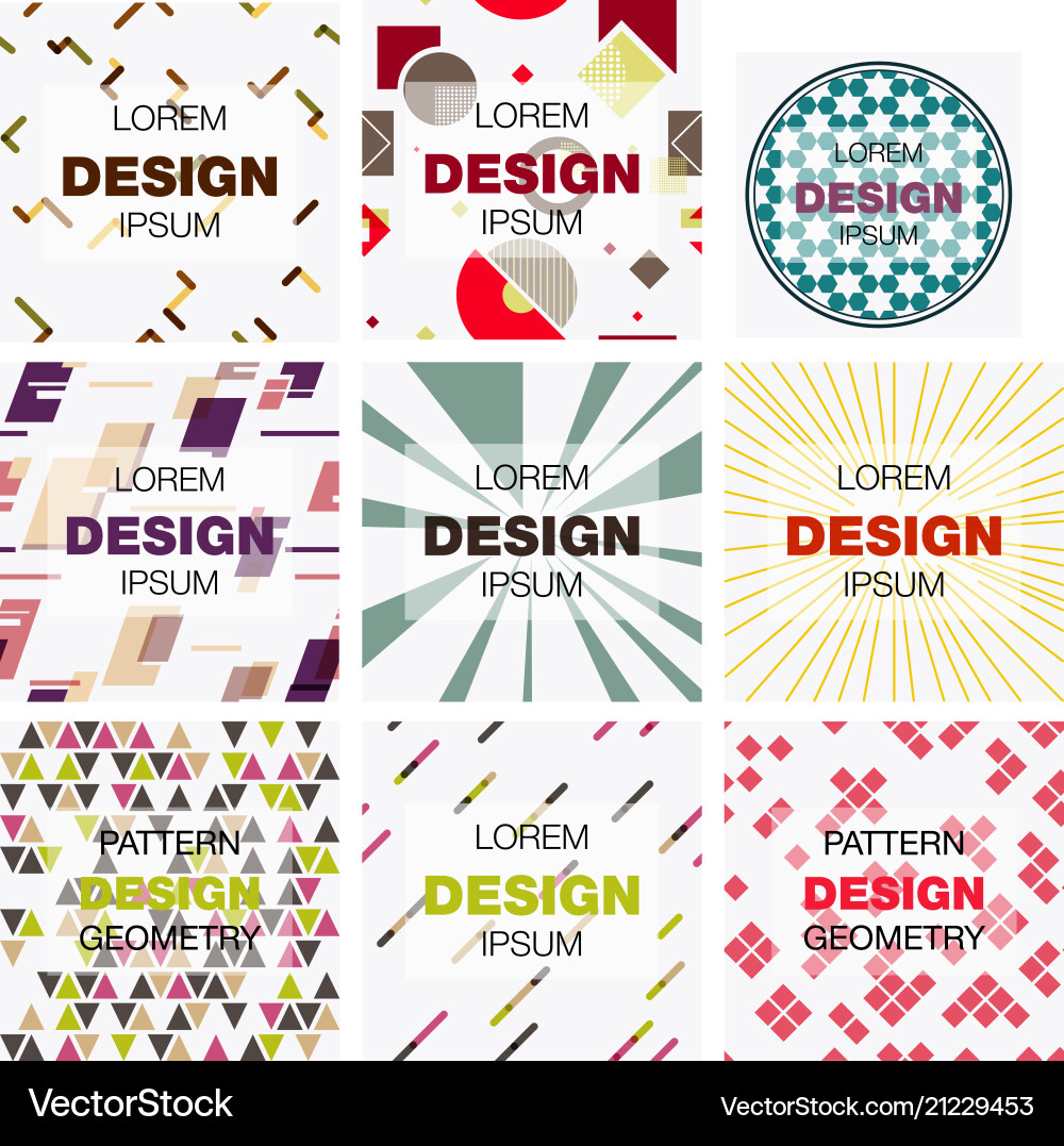 Set of abstract background texture design bright Vector Image