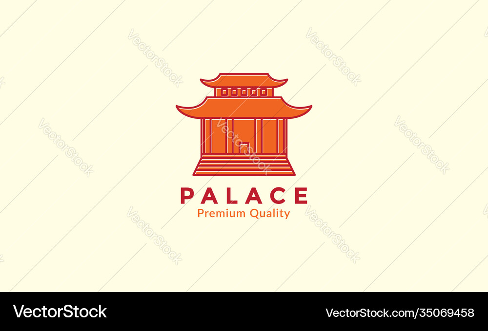 Asian palace logo icon design Royalty Free Vector Image